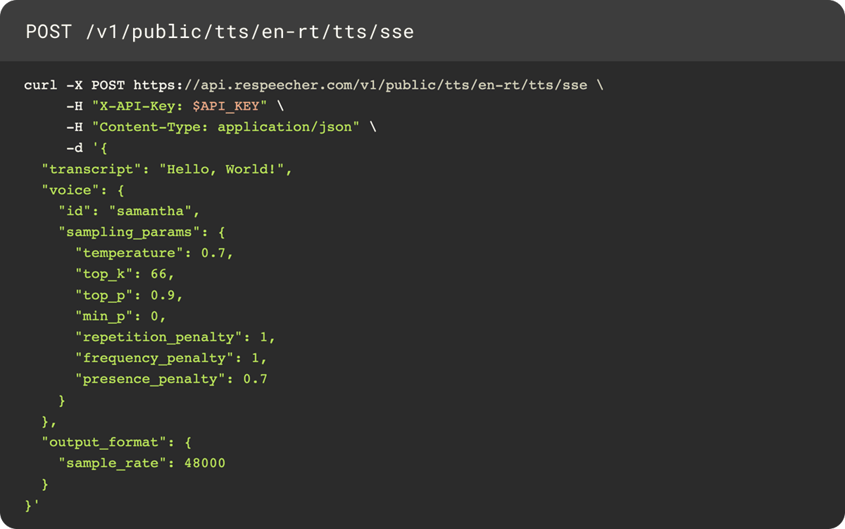 Real-Time TTS API for Low-Latency Speech Streaming | Respeecher